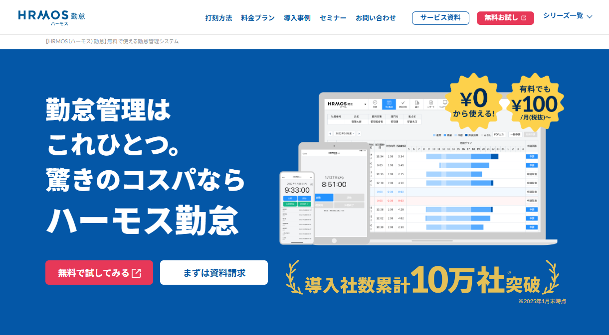 ハーモス勤怠（hrmos勤怠）導入して分かったメリット・効果、機能・料金などを解説 - Shift Life（シフトライフ）